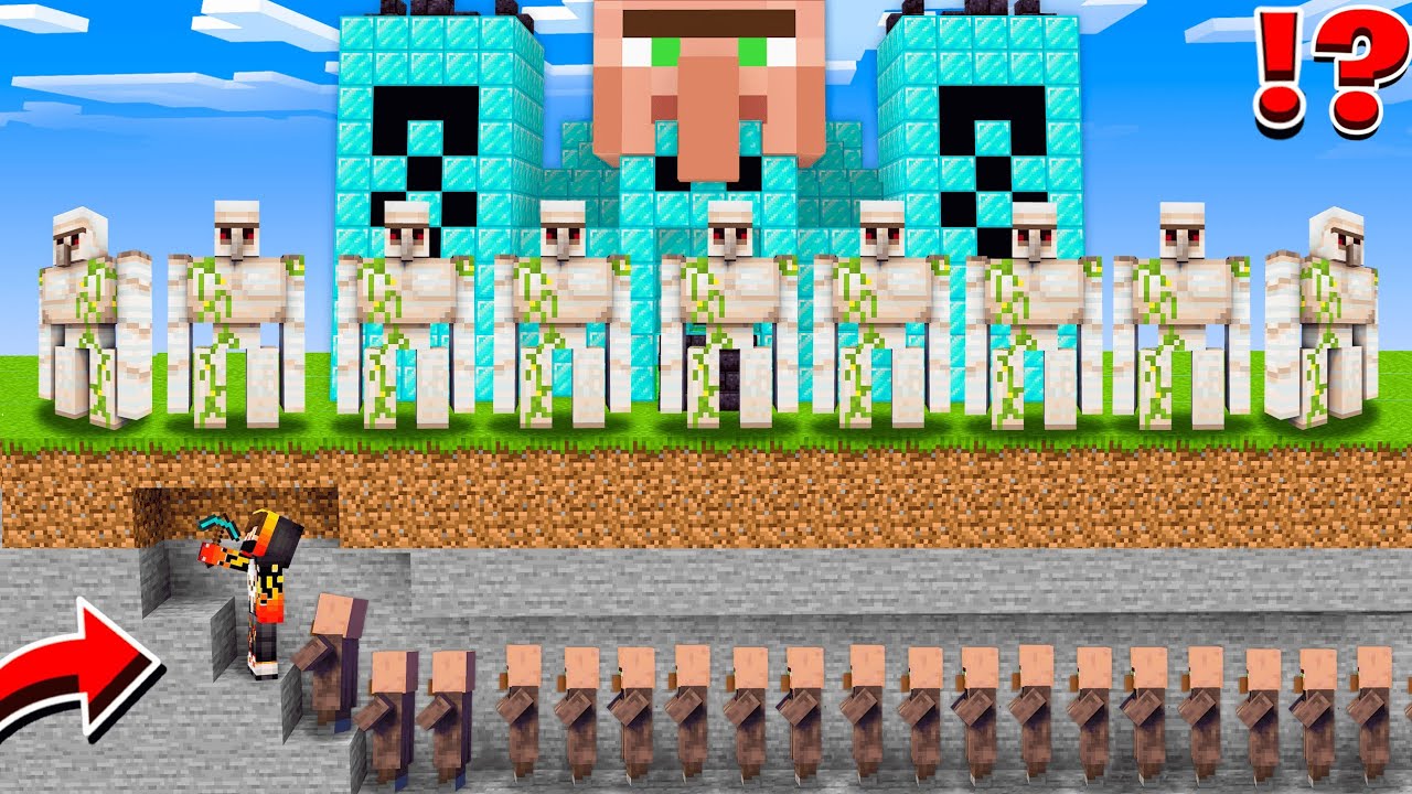 villagers trapped me Inside GLASS CAGE in Minecraft... - YouTube