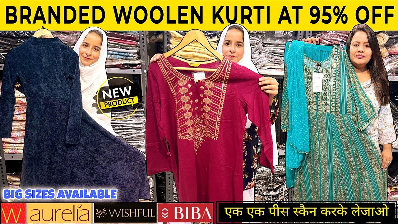 BRANDED WOOLEN KURTI NEW STOCK | 100% ORIGINAL FRESH WITH MRP TAG | MARV INDIA | PFU MART - YouTube
