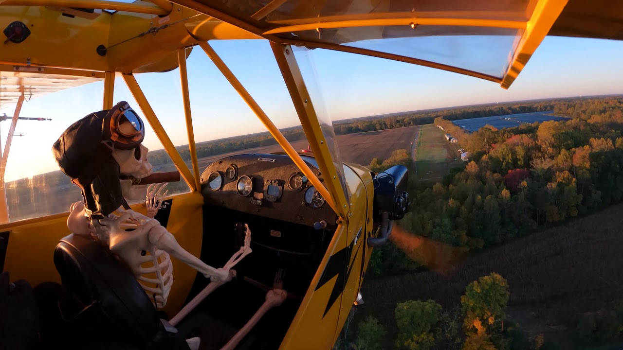 Skeleton goes flying for Halloween! - YouTube