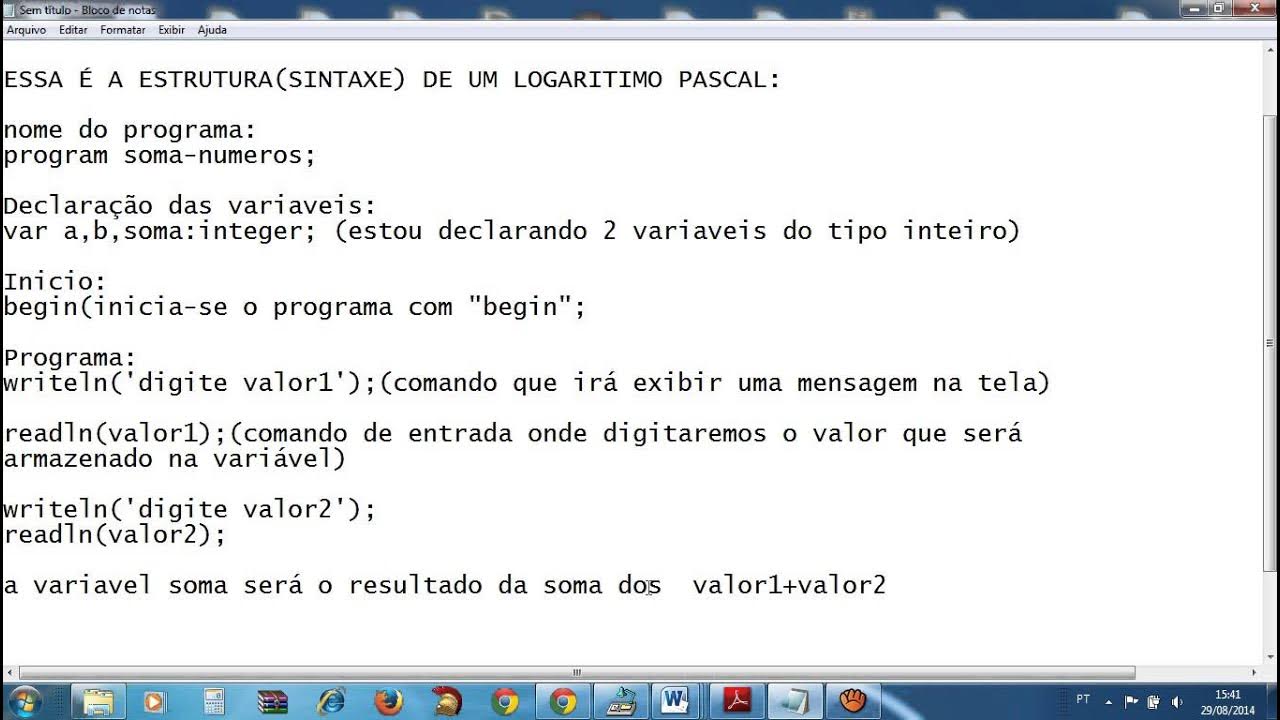 Logica de Programação - pascal - Soma de variaveis - YouTube