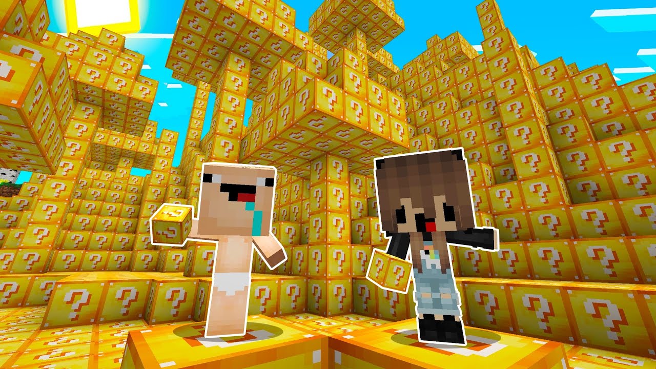 BEBE NOOBSI Y BEBE NOOB VS LUCKY BLOCK!! 😱🍀 MINECRAFT TROLL + MIENCRAFT ...