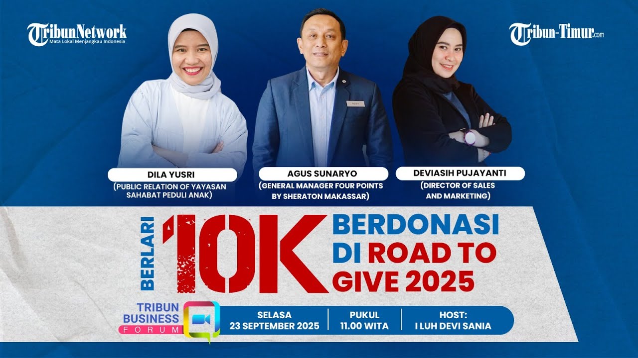 🔴 TRIBUN BUSINESS FORUM: BERLARI 10K BERDONASI DI ROAD TO GIVE 2025 ...