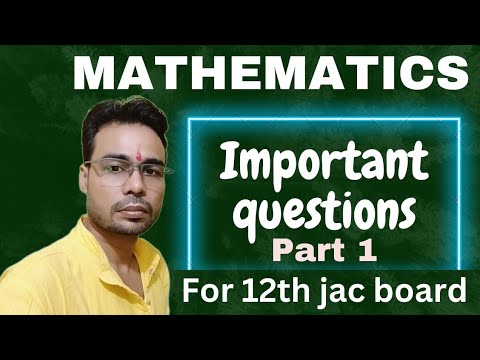 Mathematics 12th important question/jac board/ final exam 2023/ Vikash ...