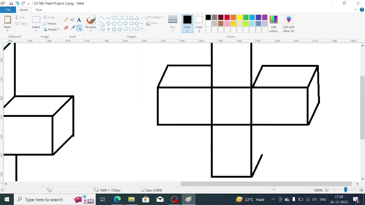 MS-Paint Project6 3D Drawings - YouTube