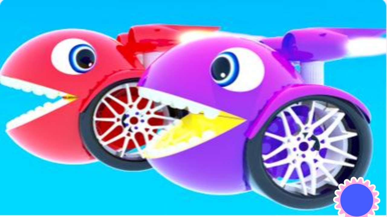 Learn Colors with Pacman Racing Balls | Educational Fun with School Bus ...