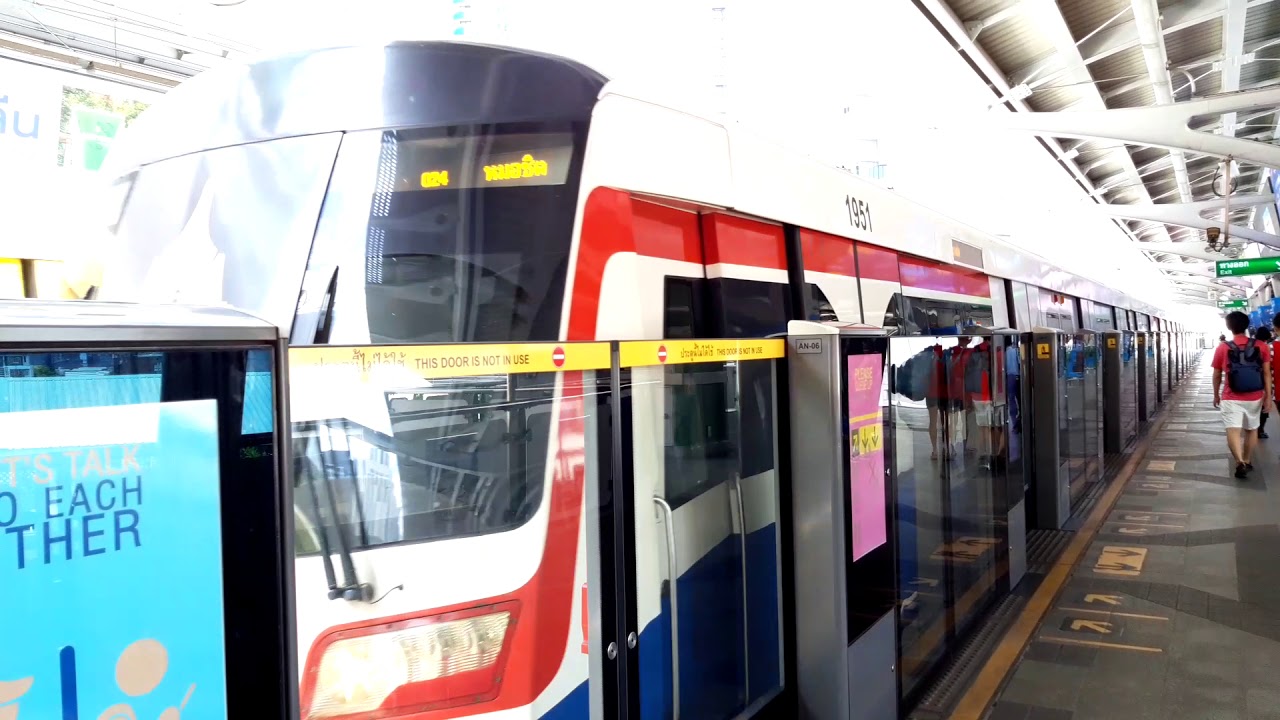 【From Oak7500】BTS Skytrain『EMU-B2』Departing from Asok Station「Car 51 ...