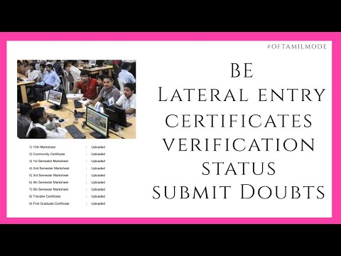 BE lateral entry certificate verification/submit doubts - YouTube
