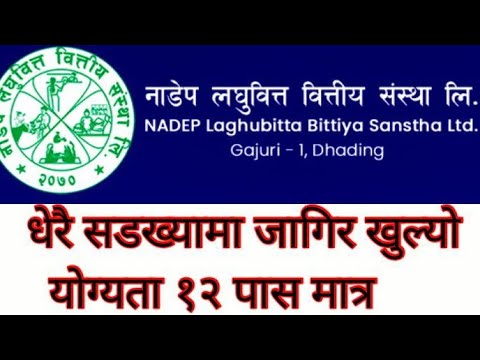 NADEP Laghubitta Bittiya Sanstha Ltd Vacancy Open| नाडेप लघुवित्त ...