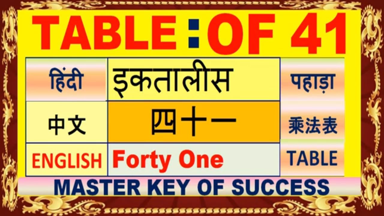 Learn Multiplication table of 41 | 41 का पहाड़ा | Table 41 | MKST41 ...