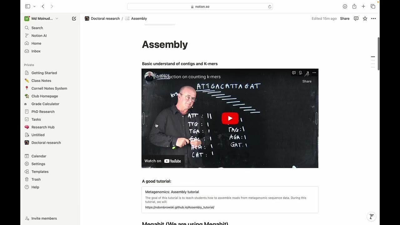 Using Notion as bioinformatics lab notebook - YouTube