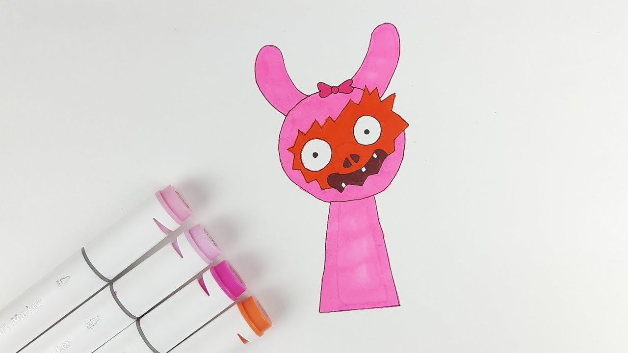 How to draw Horror Pinki (Incredibox Sprunki) | 100 Days Drawing ...