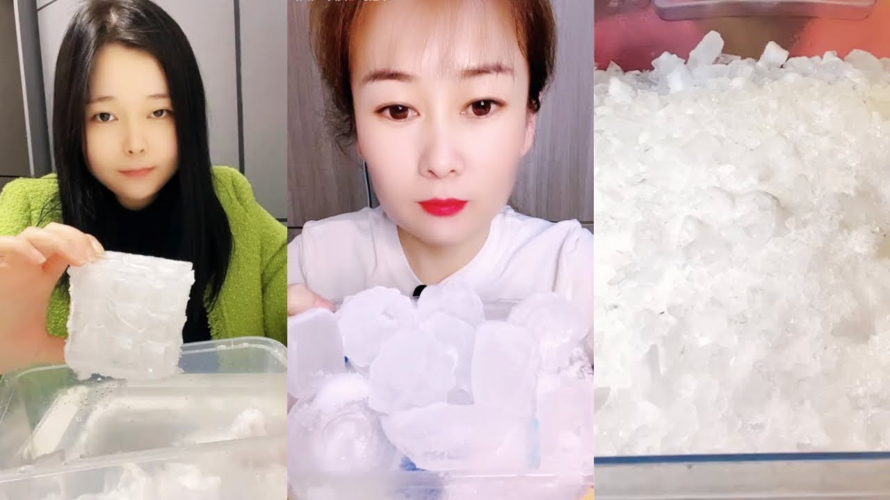 (ASMR) Hard Crunchy Ice & Clear Ice | Crushed Ice | Freezer Frost / White Ice | Ice Cube Eating ...