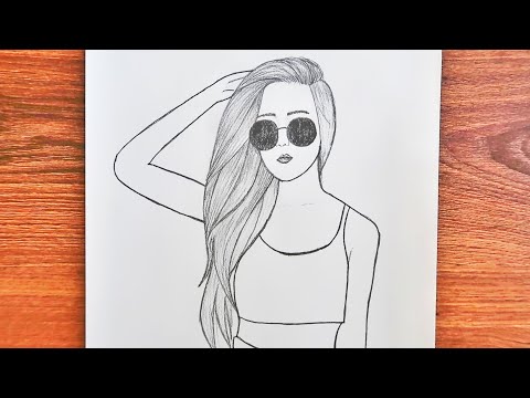GÜNEŞ GÖZLÜKLÜ GÜZEL KIZ ÇİZİMİ / Yeni Başlayanlar İçin Kolay Çizimler