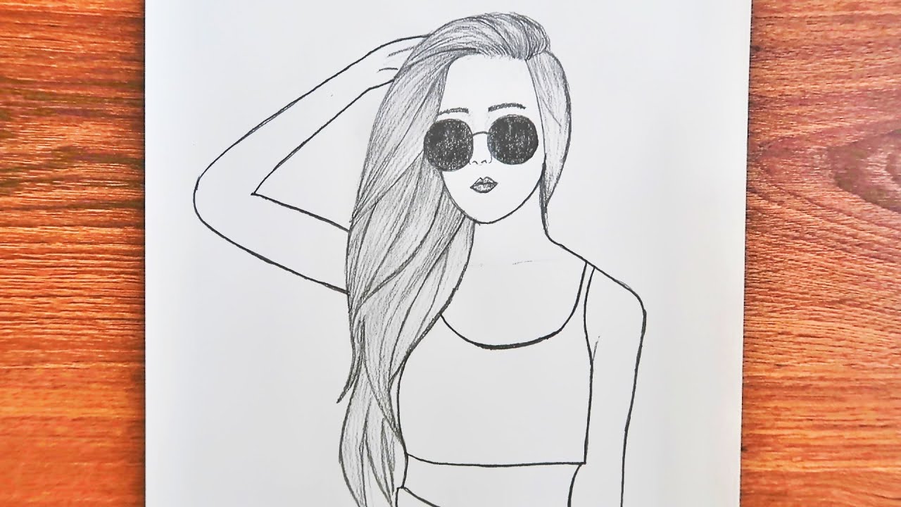 GÜNEŞ GÖZLÜKLÜ GÜZEL KIZ ÇİZİMİ / Yeni Başlayanlar İçin Kolay Çizimler ...