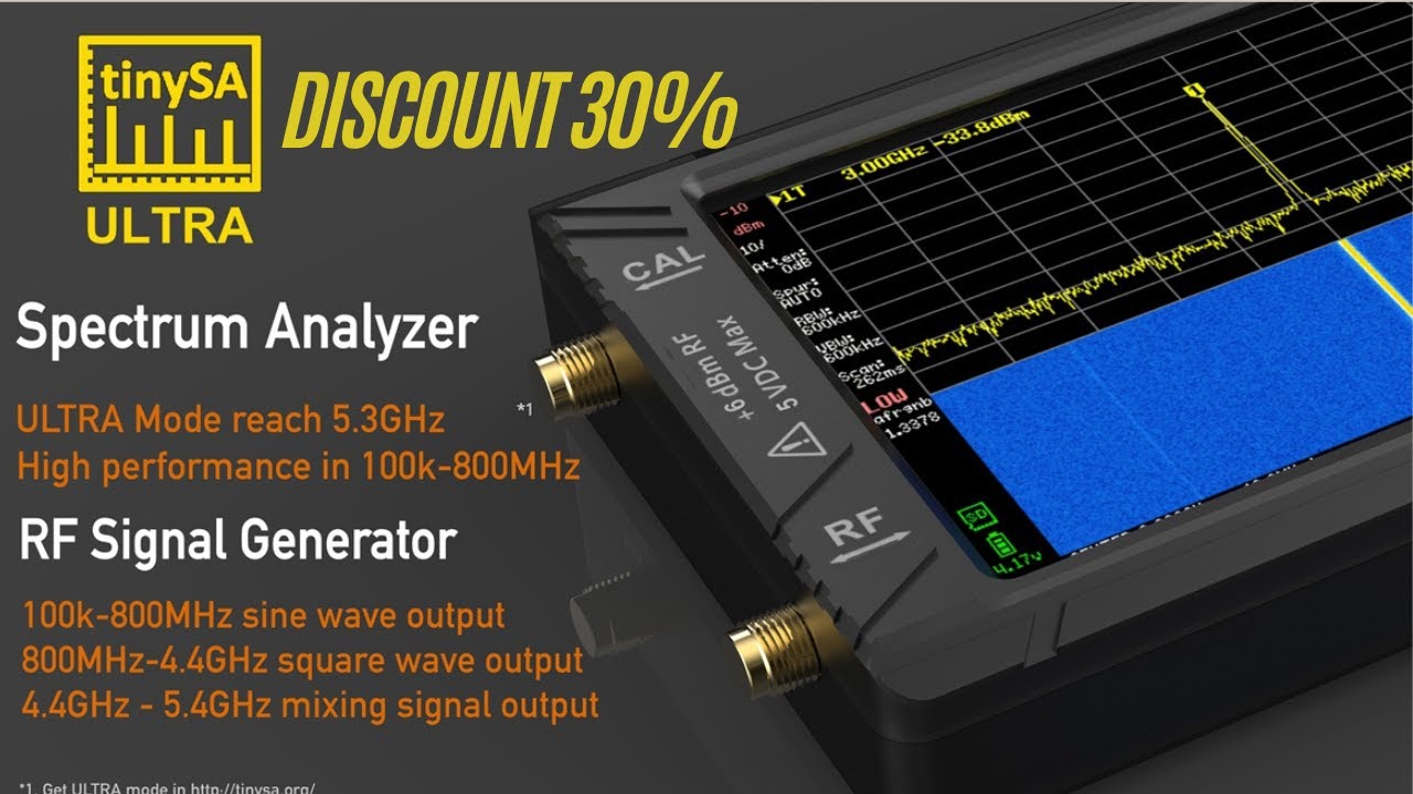 Wishcolor New Handheld Tiny Spectrum Analyzer ULTRA 100k-5.3GHz RF ...