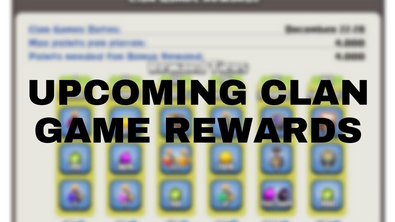 clan game rewards December |clan game reward leaked|upcoming clan game ...