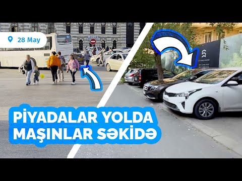 Piyadalar yolda, maşınlar səkidə: \