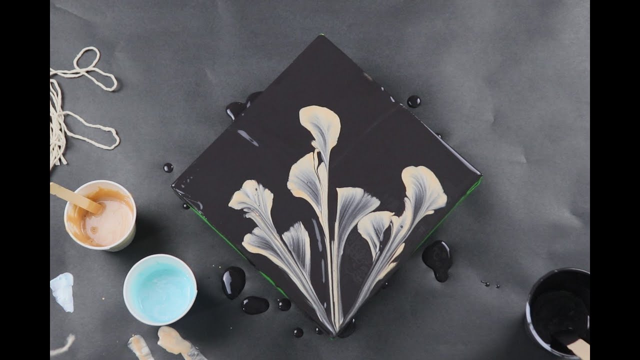 (510) String Pull Painting, Fluid Acrylic Pour Painting Technique - YouTube