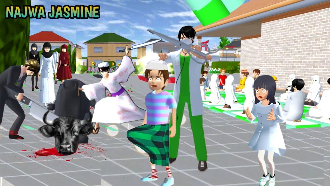 Yuta Sunat Selamatan Potong Sapi Hitam Besar 😁| Mio Kak Sakura Bikin ...