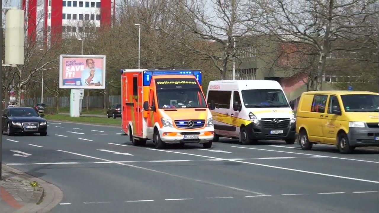 [Zur MHH] RTW Berufsfeuerwehr Hannover auf Alarmfahrt - YouTube