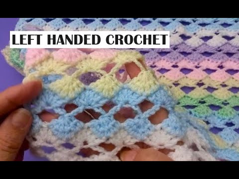 LEFT handed Crochet. This beautiful wrap, blanket or throw. EASY 2 row ...