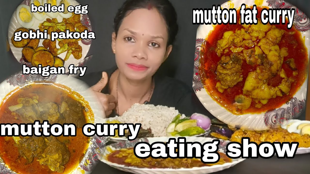 huge rice with mutton fat curry mutton curry boiled egg gobhi pakoda ...