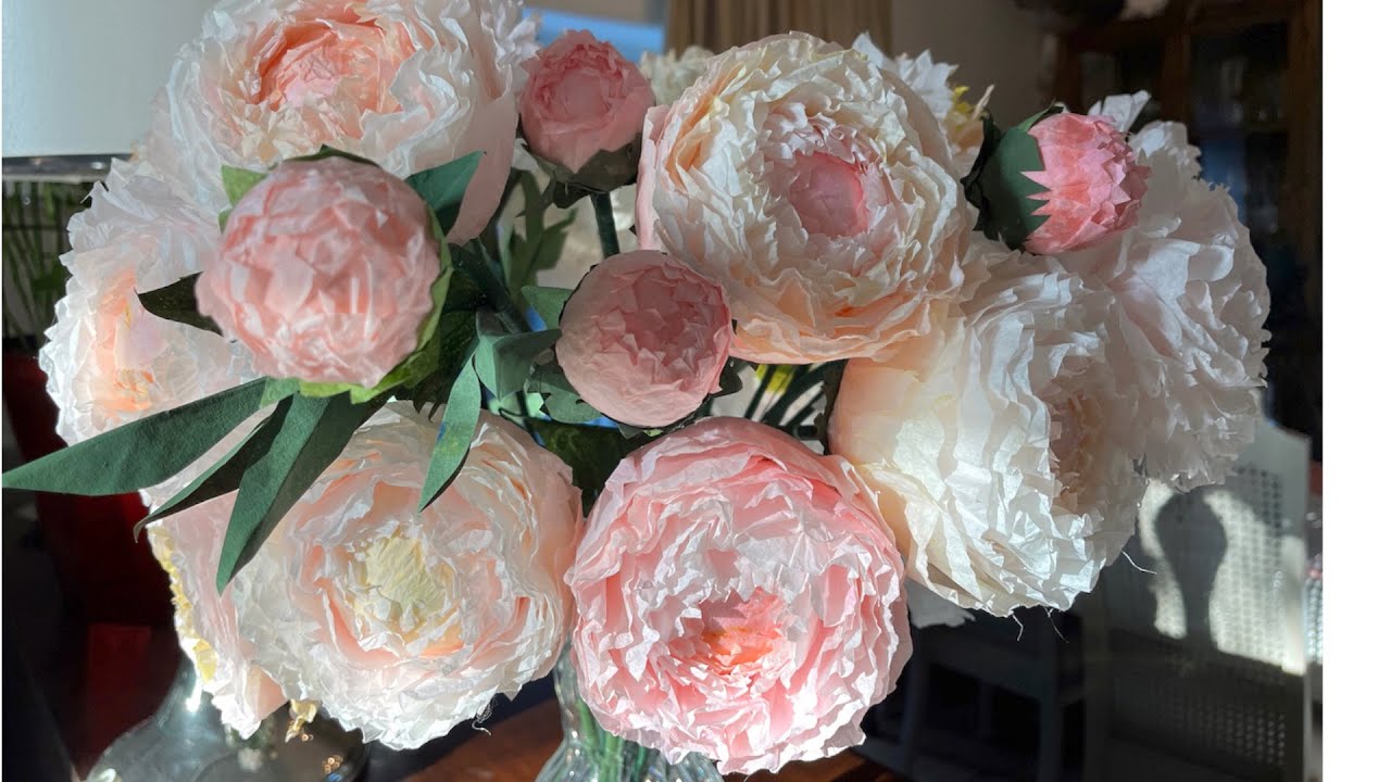 Coffee Filter Peonies Part 2 - YouTube