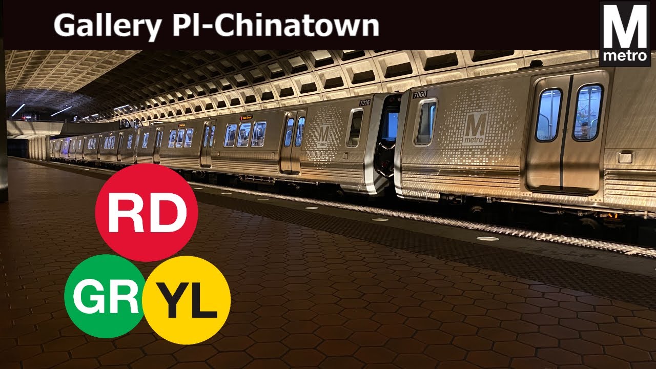 WMATA: DC Metro Red/Green/Yellow Lines at Gallary Place-Chinatown - YouTube