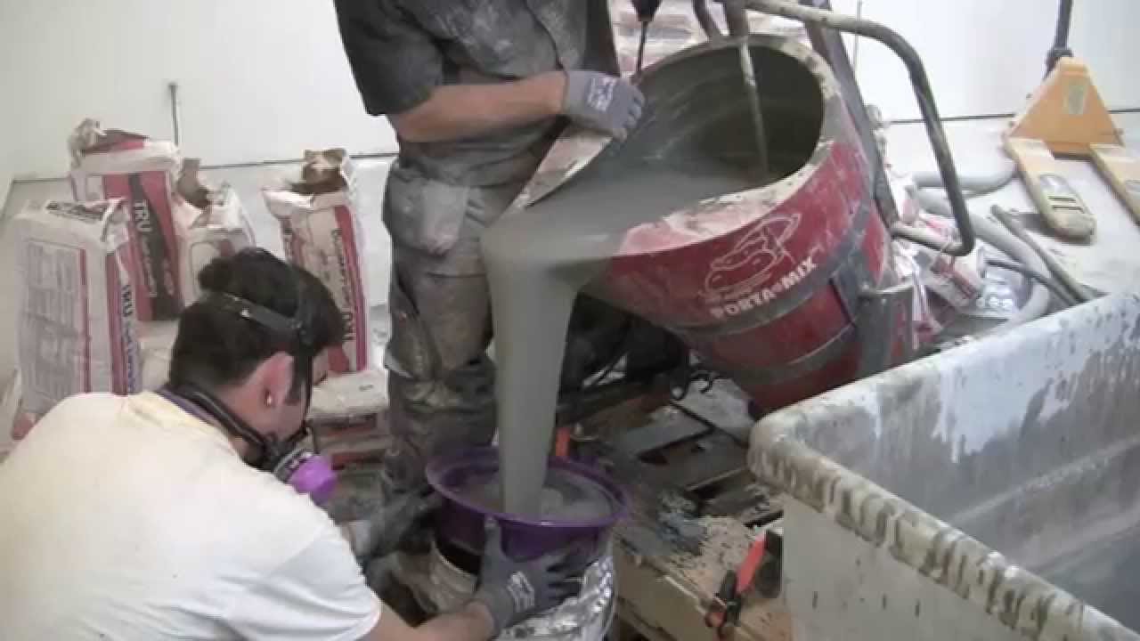 CSU PORTAMIX HIPPO Mixing 5 Bags of TRU Self-Leveling Flooring Compound ...