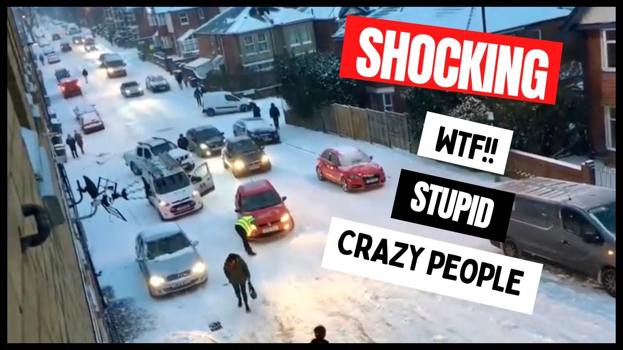 Stupid Drivers in the snow on a hill. Compilation!! SOUTHAMPTON U.K ...