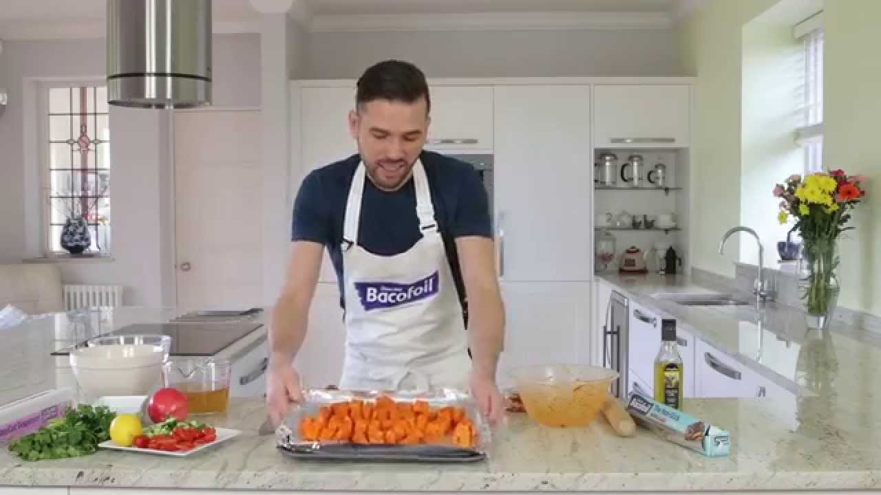 Dean Edwards Cooks Harissa Sweet Potato Cous Cous with Bacofoil Non ...