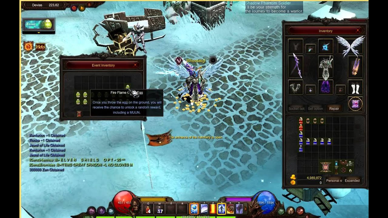 #1 Dropping 32x Fire Flame Ghost Egg Mu Online Season X - YouTube