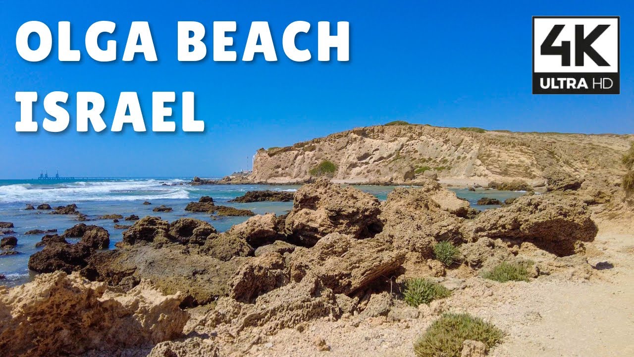 Olga Beach and Gedor Sea Reserve, Hadera, Israel | 4K Relaxing Virtual ...