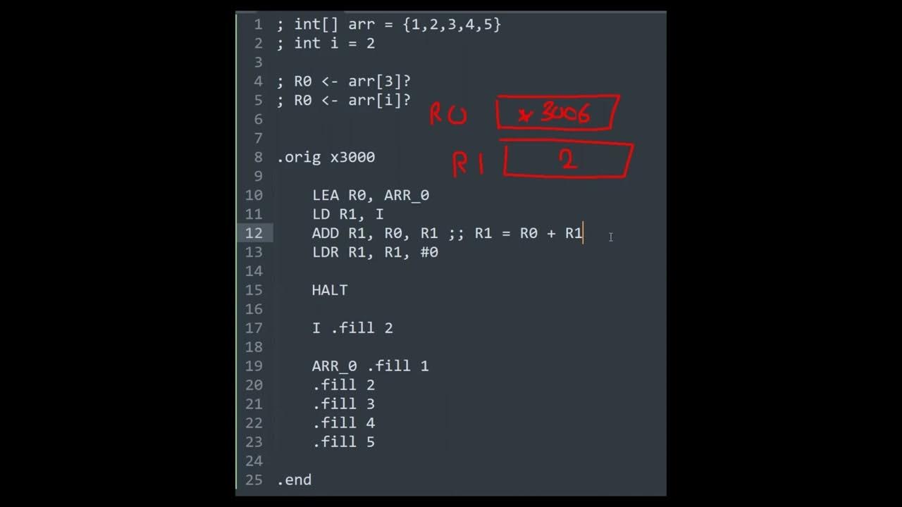 Working with Arrays in LC-3 Assembly - YouTube