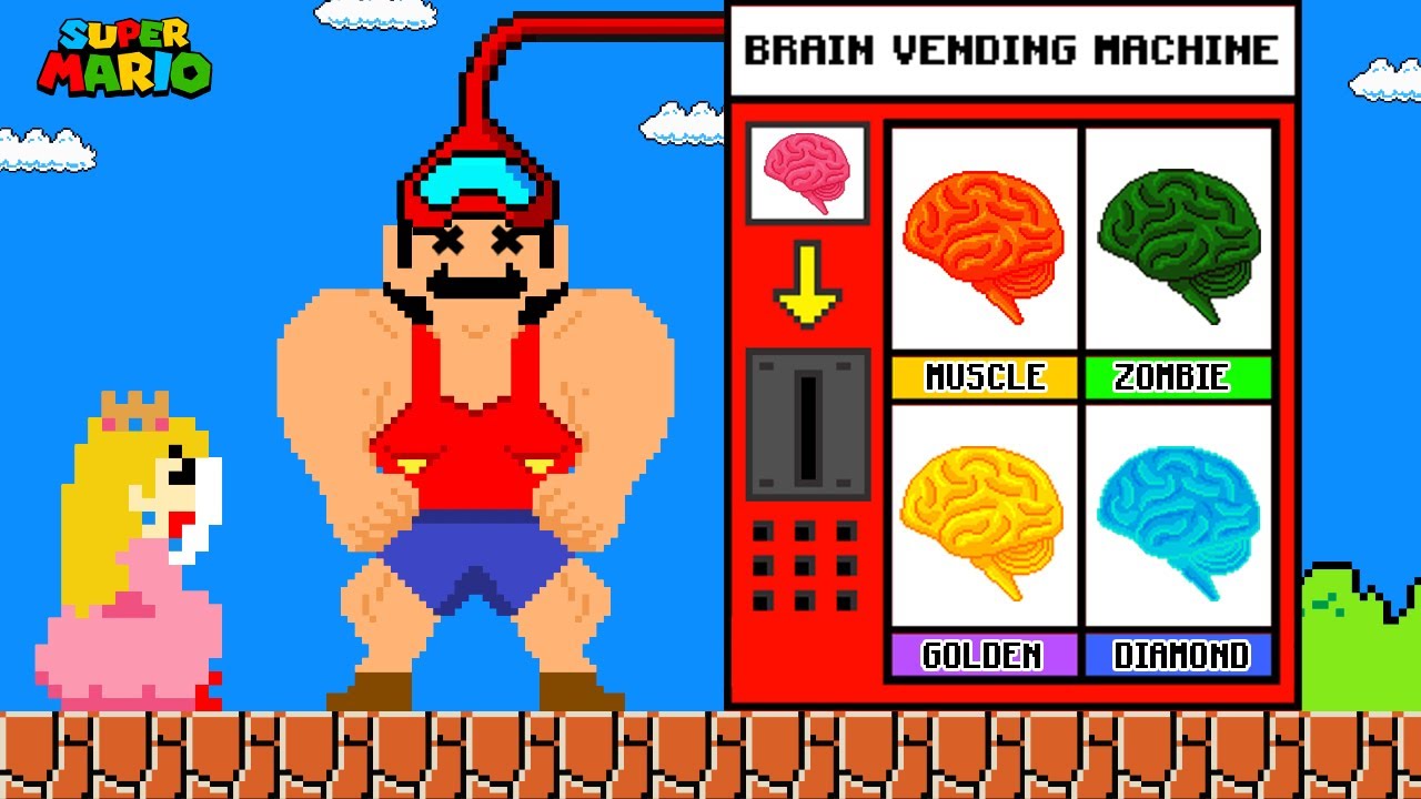 What If Muscle Mario Swap Brain in Vending Machine | Game Animation ...