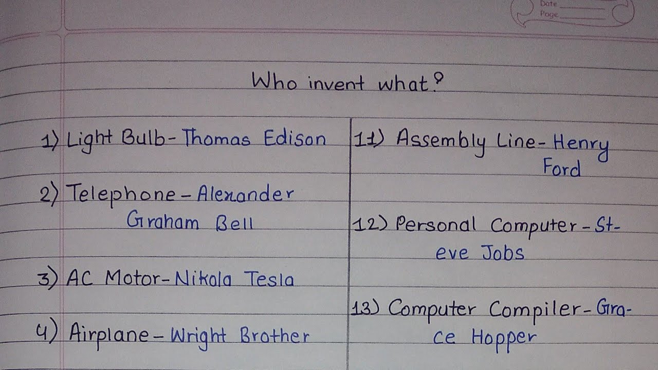 Who invented what?List of inventors and their inventions - YouTube