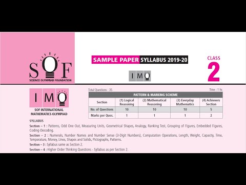 Fully Explained ! IMO Sample Paper Class 2 - YouTube