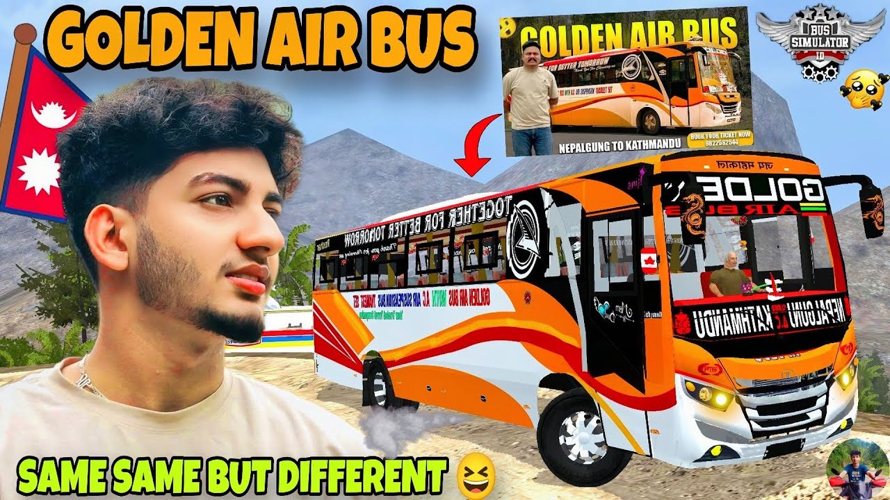 Golden air bus skin|zunga dai ko bus ko skin|| new nepali bus skin ...