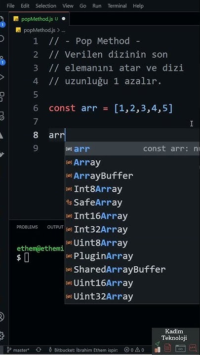 JavaScript Pop Method || 1 Dakikada Öğren - YouTube