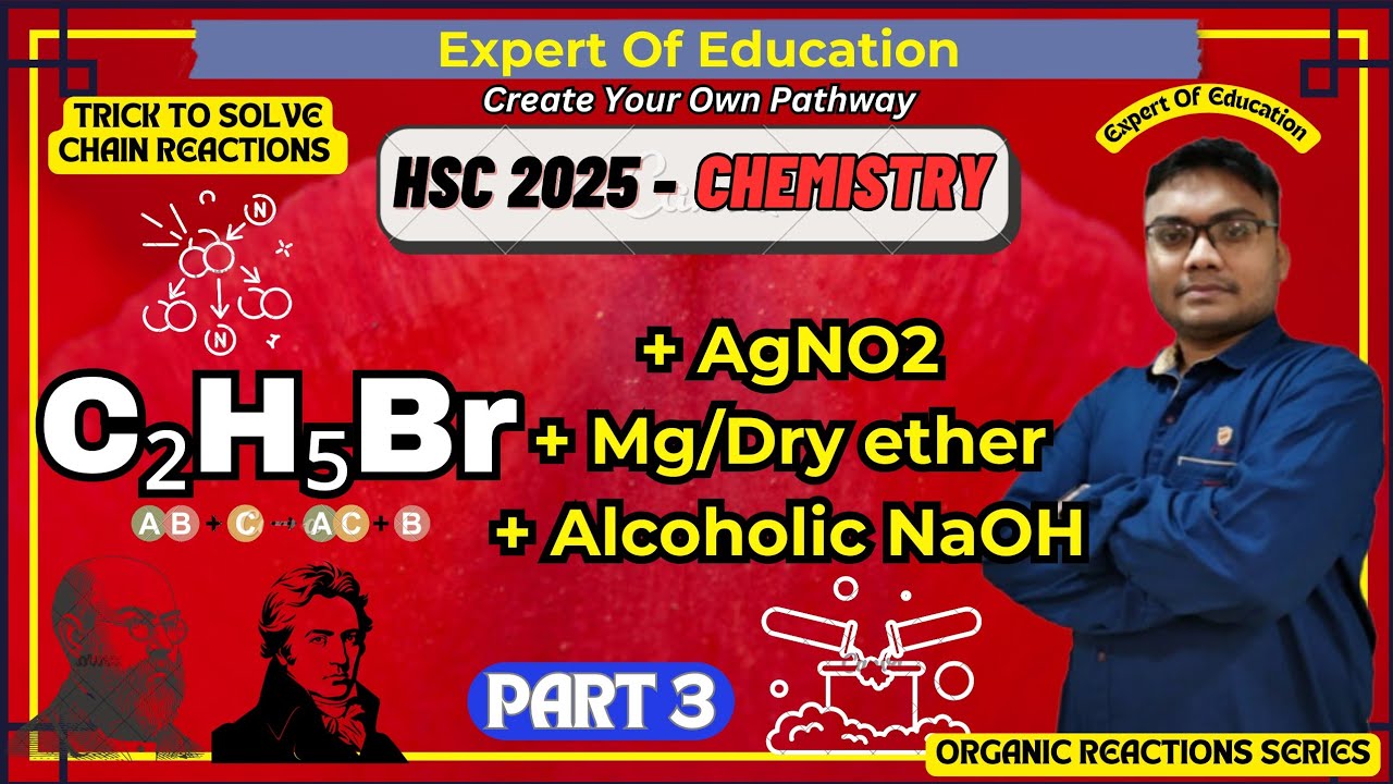 Action of AgNO2, Mg+Dry ether & Alc.NaOH on ethyl bromide | Organic ...