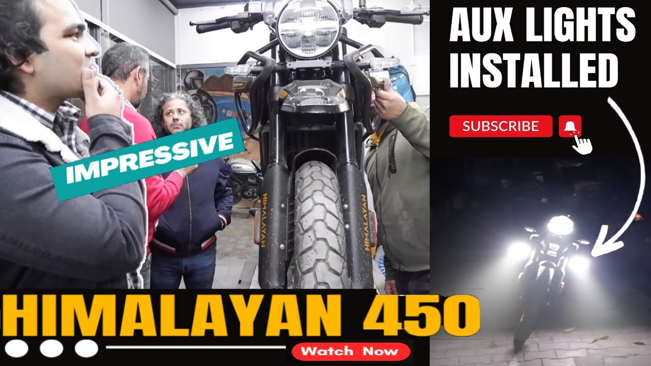 Himalayan 450 New AUX LIGHTS || You Must INSTALLED these || Stock ...