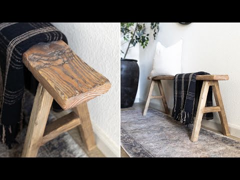 DIY VINTAGE INSPIRED BENCH // HOME DIY IDEAS // FALL DECOR DIY