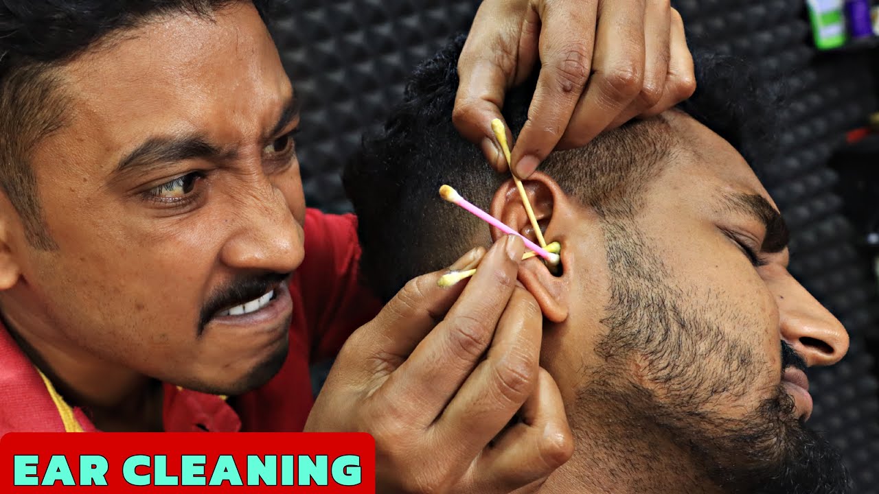 Ear Cleaning & Earwax Removal | Head Massage & Neck Cracking | Spine ...