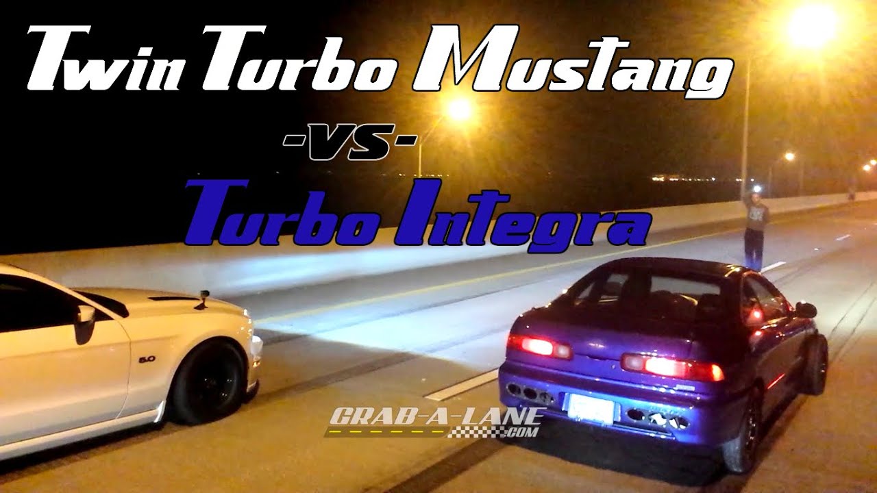 Turbo Integra Dig Races Twin Turbo Mustang for $1,000 ** GRAB A LANE ...