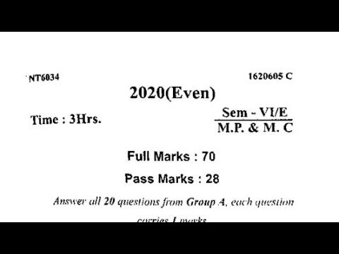 || Microprocessor and Microcontroller || Question paper 2020 Electrical ...