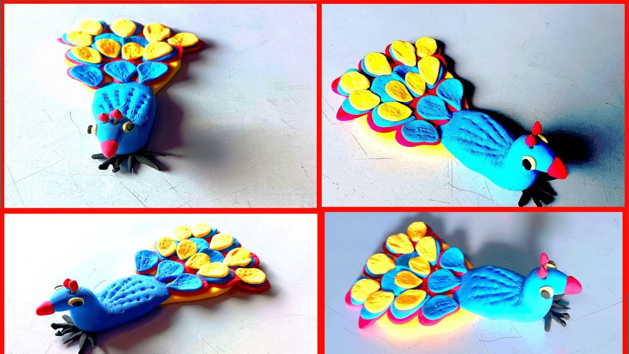 ️ Clay with me- how to make a peacock/ mor | model craft tutorial. easy ...