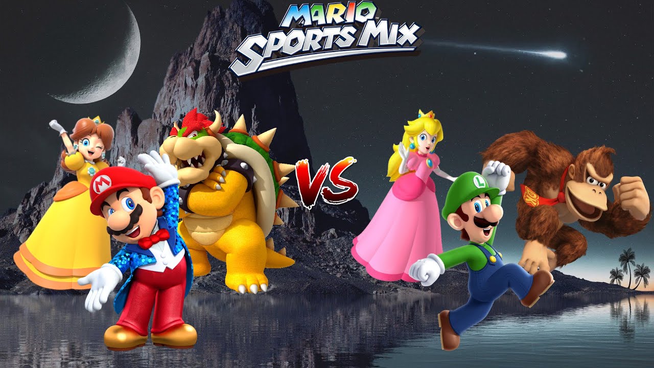 Mario Sports Mix - Dodgeball (3 players, Expert CPU) Exhibition Match ...