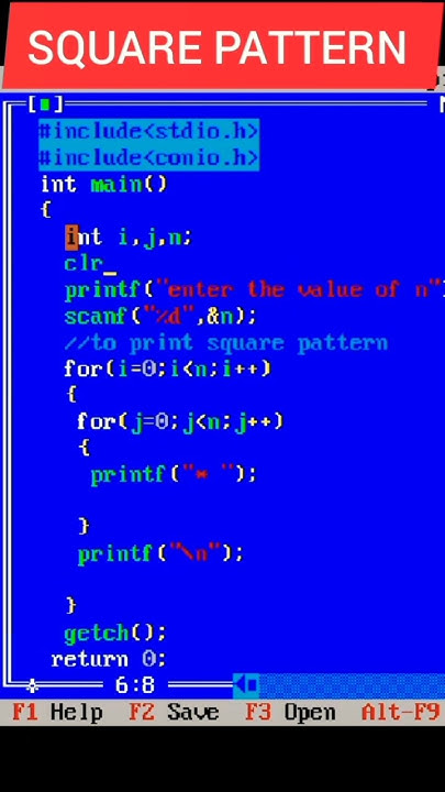 Pattern program less than 60 secs / Square and hollow Square pattern /Pattern Printing Programs ...