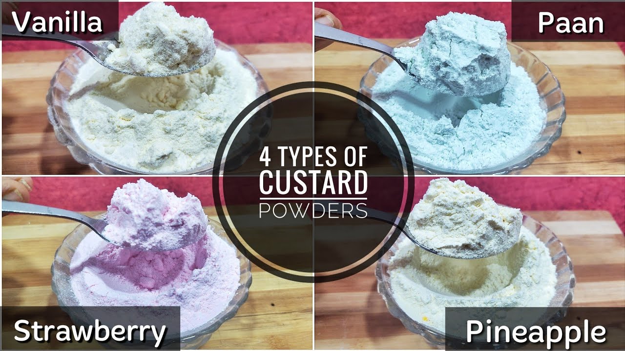 कस्टर्ड पाउडर रेसिपी (4 types) - Custard powder in hindi - Custard ...