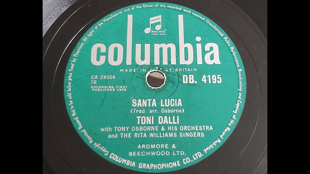 Toni Dalli 'Santa Lucia' 1958 78 rpm - YouTube